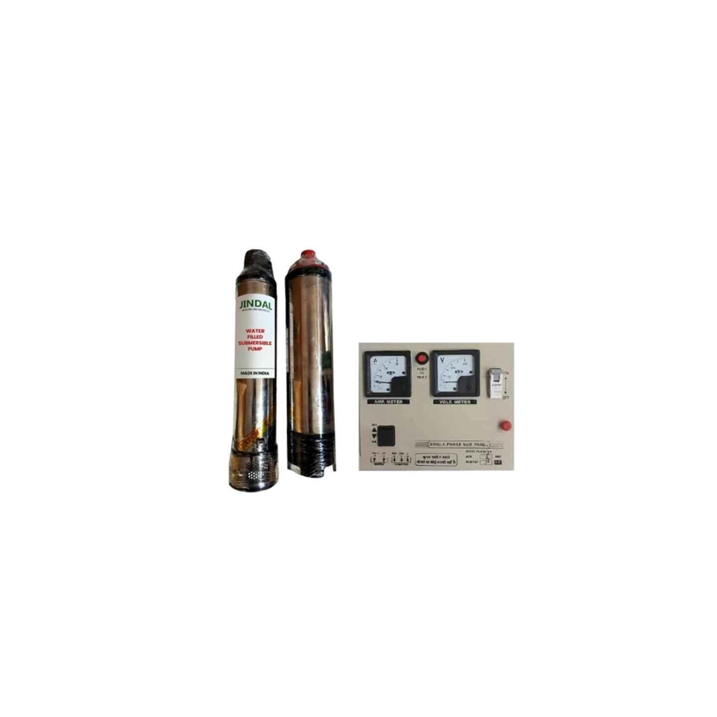 Jindal 1.5 HP 12 Stage Water Filled Borewell Submersible Pump Control ...