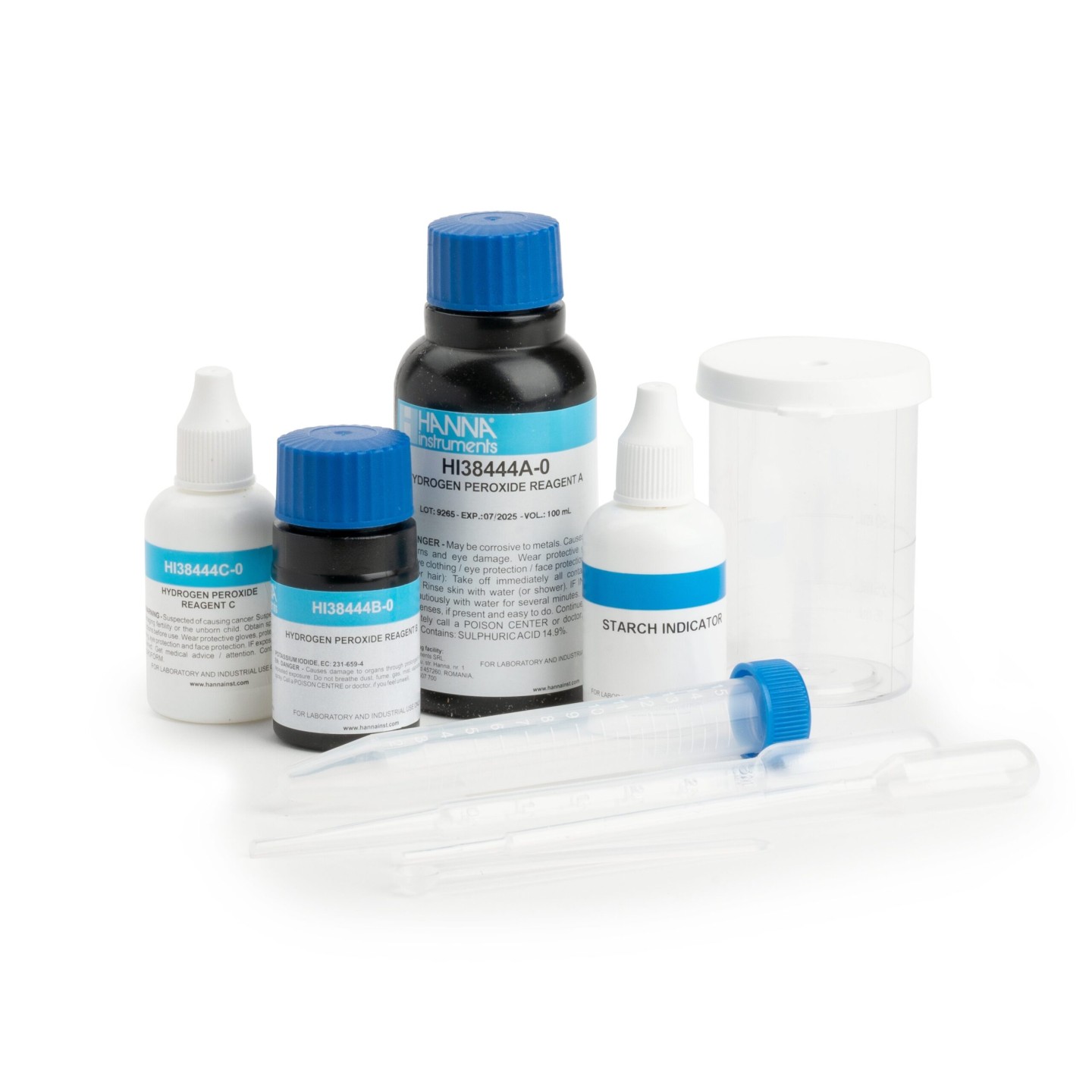 Hanna HI3844 Pool Line Hydrogen Peroxide Test Kit, 0–10 ppm, 100 Tests ...
