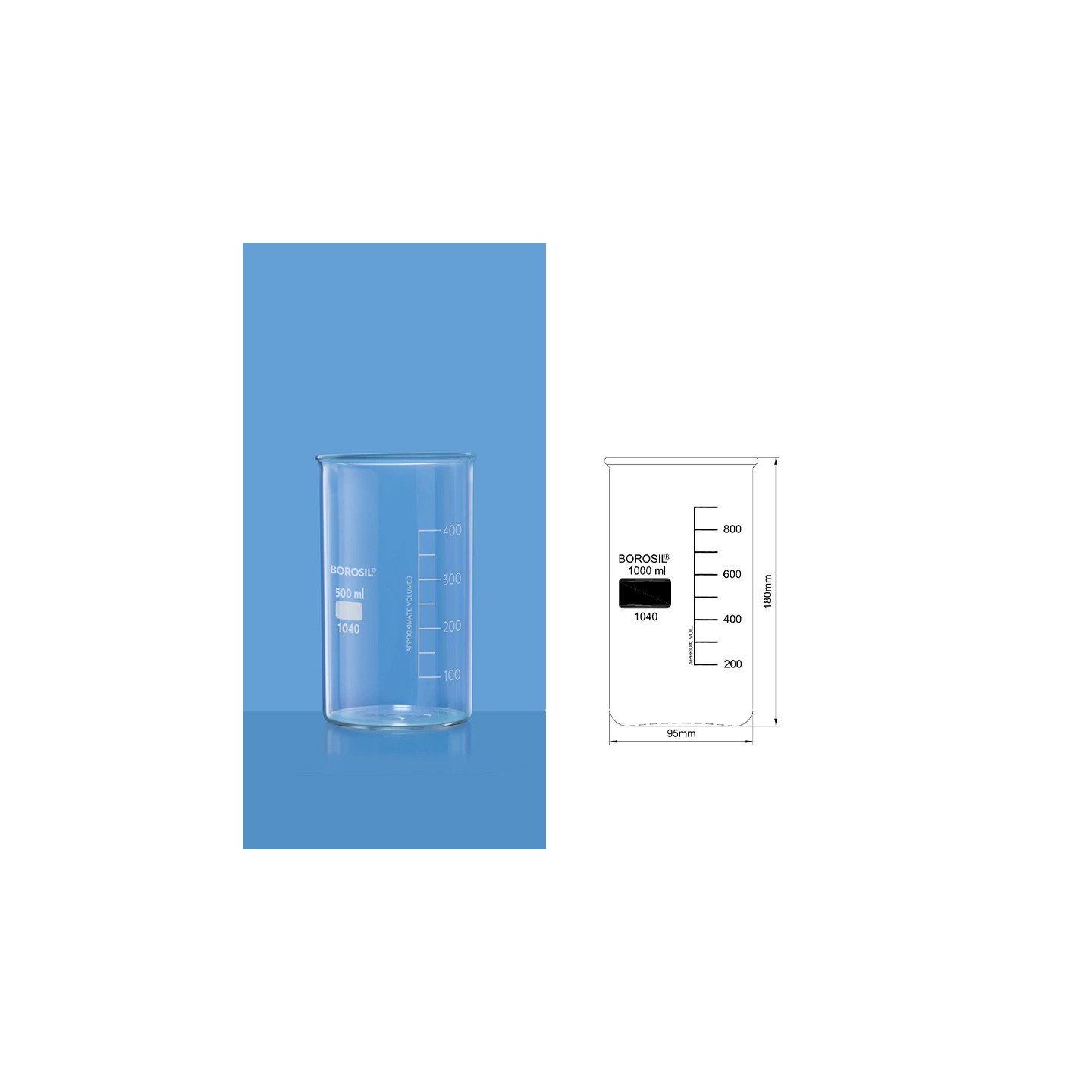 Buy Borosil 600 ml Tall Form Beaker With Spout 1040025 Online