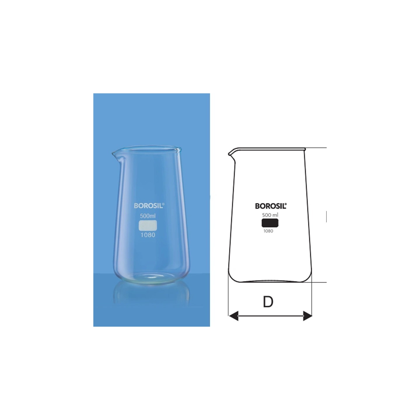 Buy Borosil 250 ml Phillip (Conical) Beaker With Spout