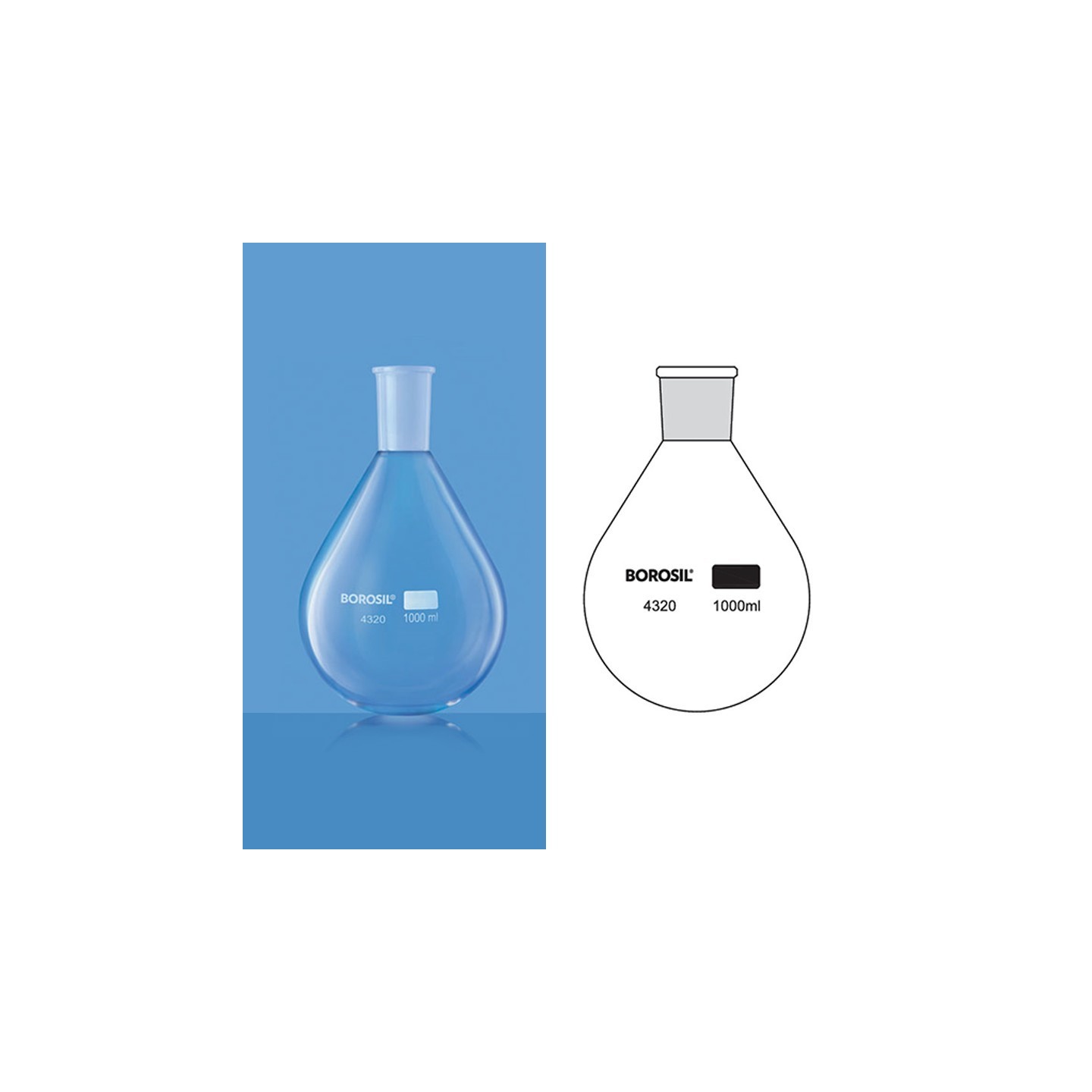 Buy Borosil 100ml Rotary Evaporator Flask With I/C Joint 4320016
