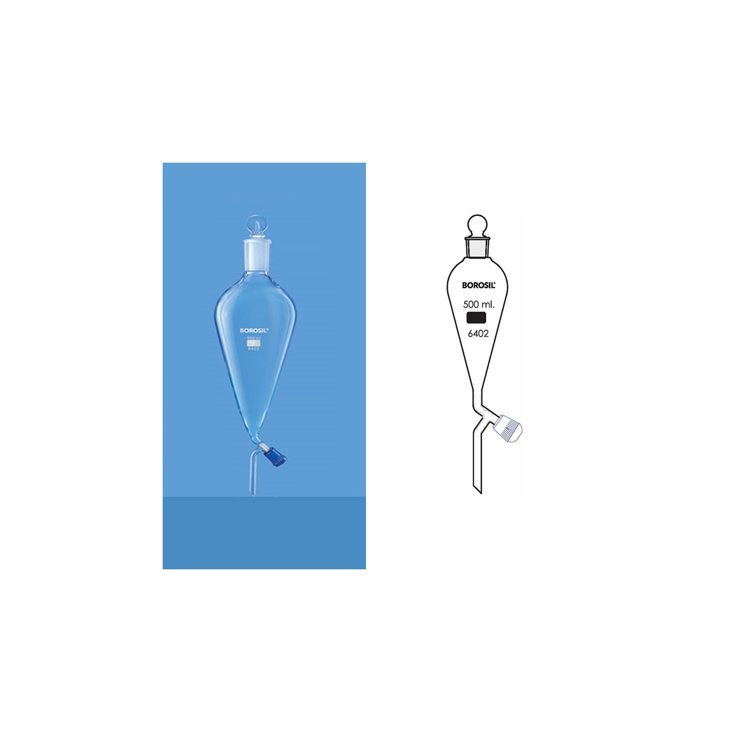 Buy Borosil 2000ml Pear Shape Separating Funnel 6402030